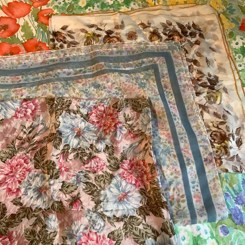 Accessories | Three Floral Scarves Bundle As Is | Poshmark